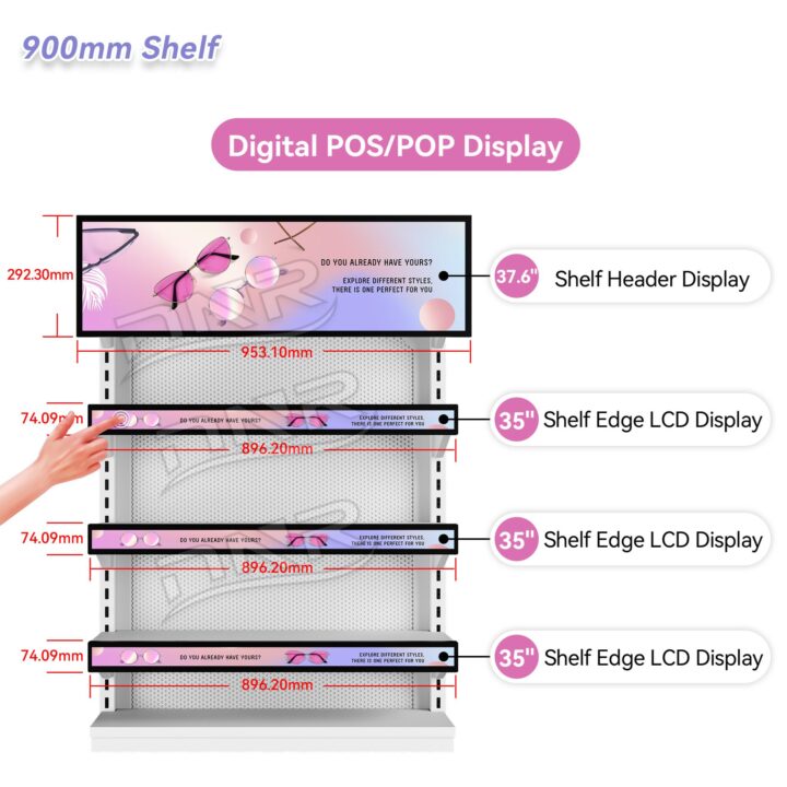 35 Inch P-CAP Touch Shelf Edge LCD Display Model-DXE350-CP - DNR retail ...